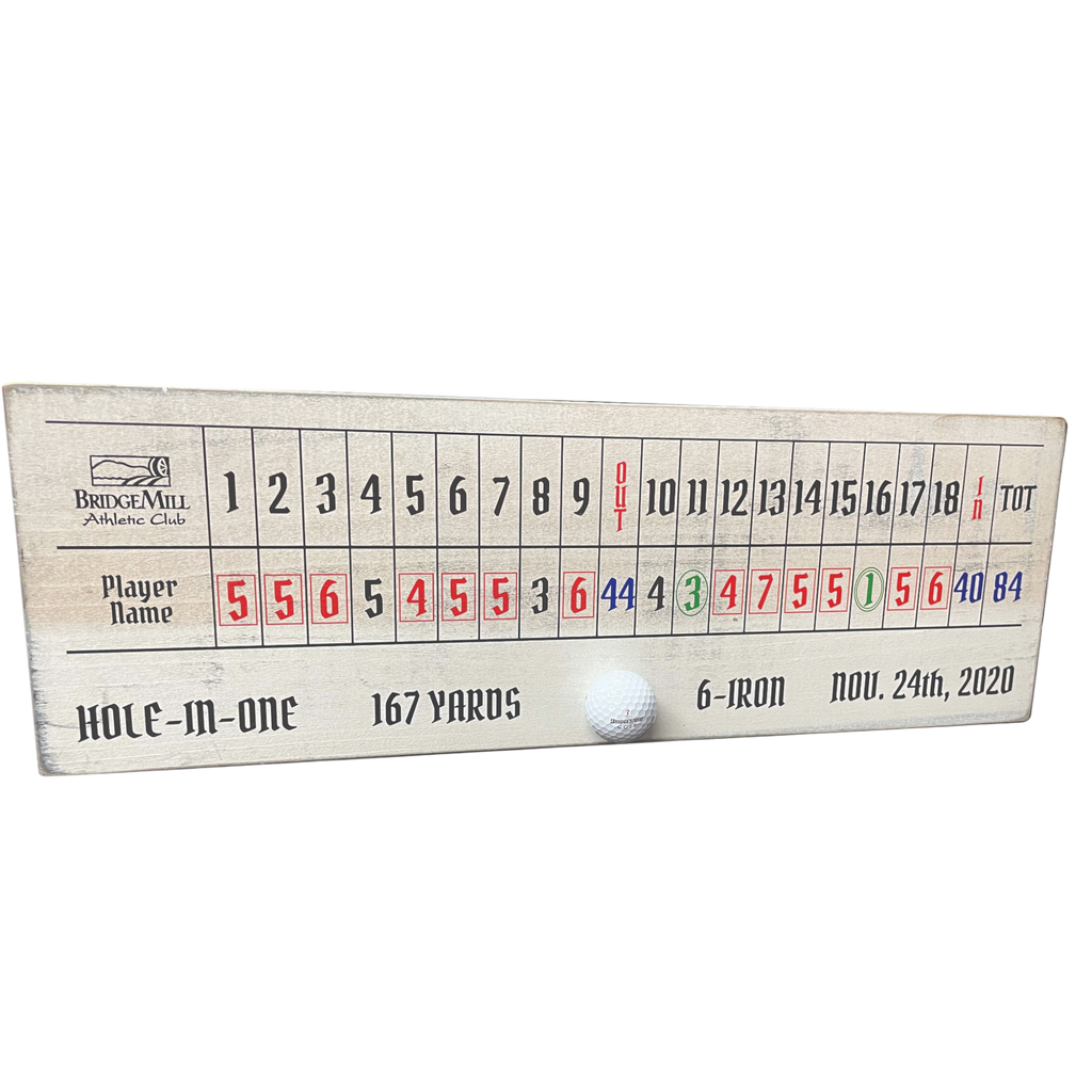 White Washed Wood Hole-In-One Sign