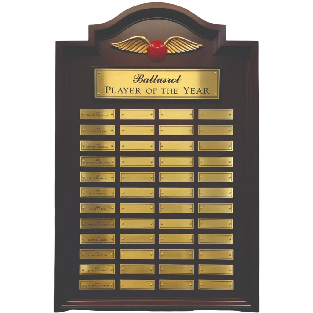 Custom Wood Bonnet Top Recognition Panel with 3D Logo, Engraved Header