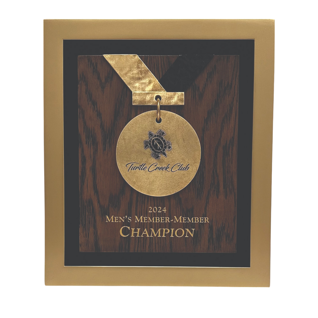 Custom Wood Block, Ribbon and Medallion Shadow Bow