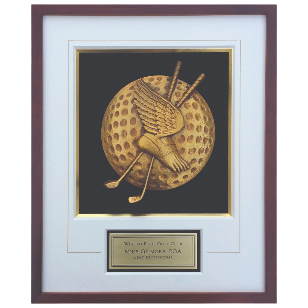 Custom Framed Shadow Box with Gold and Antiqued 3D, Gold Filet and Eng