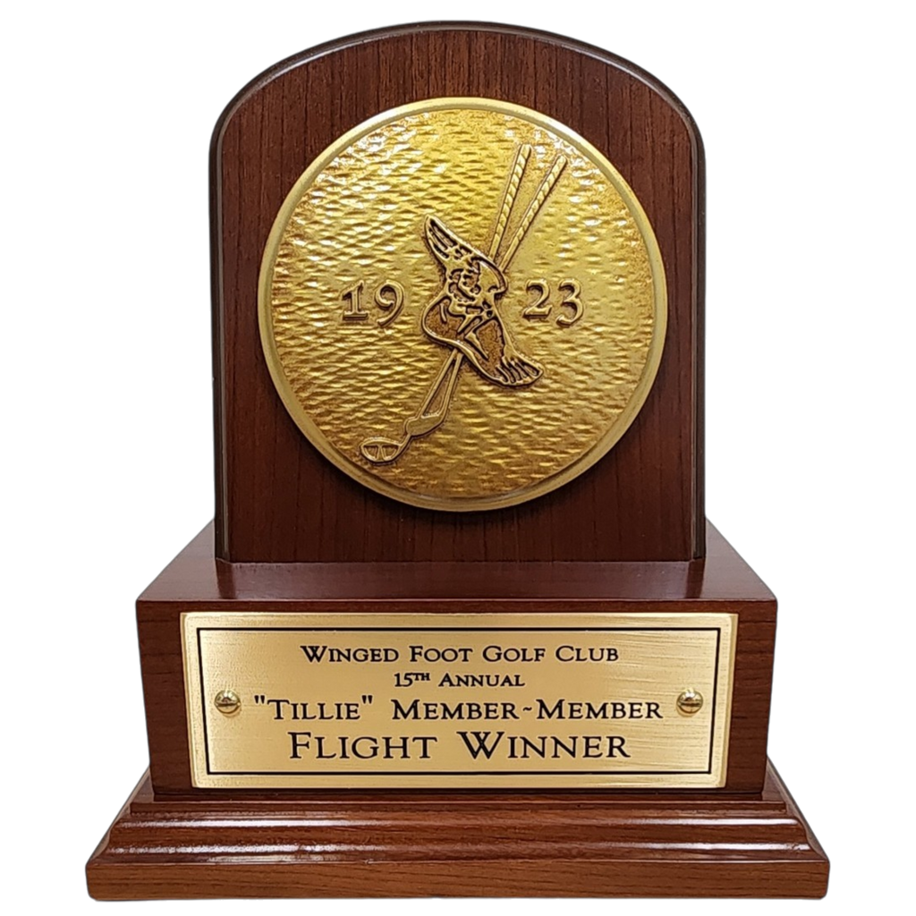 Cherry Wood Desktop Base with 3D and Engraved Plate